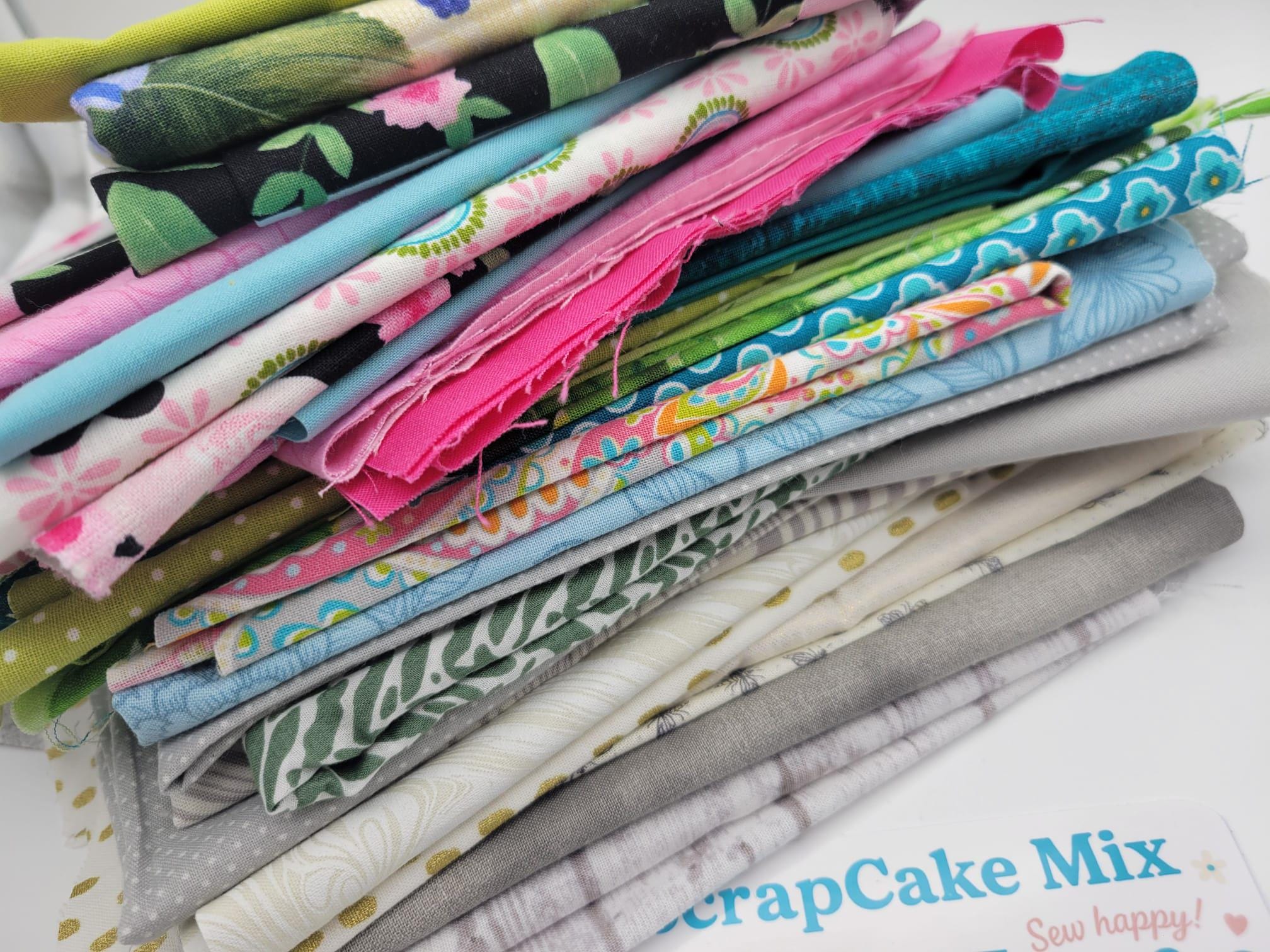 Scrapcake Mix / Pre-shrunk Cotton Fabric Scraps - Ready to Use! Sold by ...
