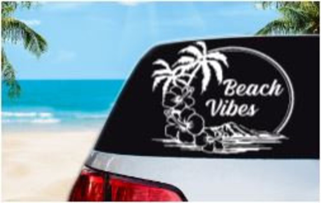 Beach Vibes/vinyl Car Decal/ Window Decals/car Windows/bumper - Etsy