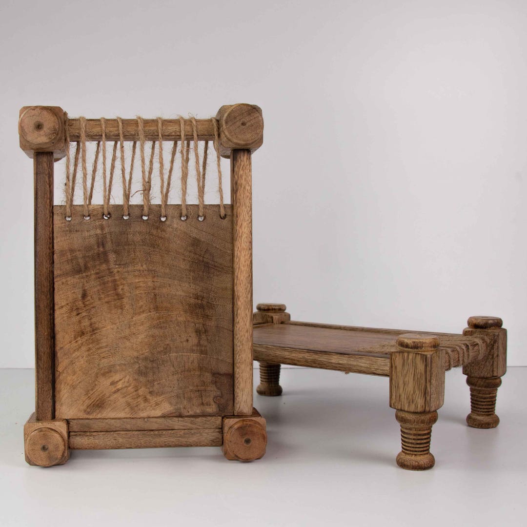 Handcrafted Miniature Indian Cot - Versatile Table Decor, Doll Bed ...