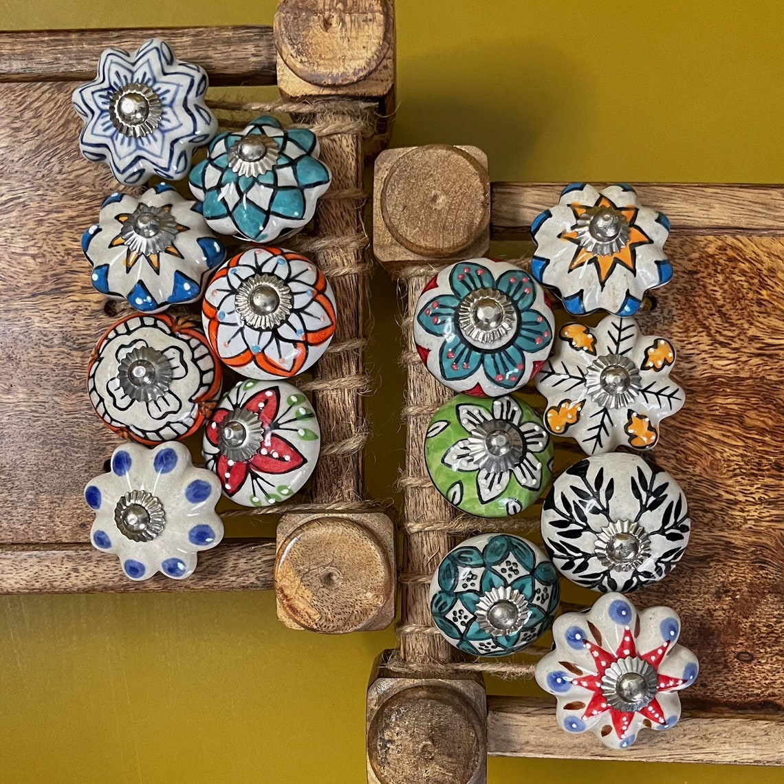 The Indian Rose - Ceramic Designer Knobs Set of 6 - Etsy