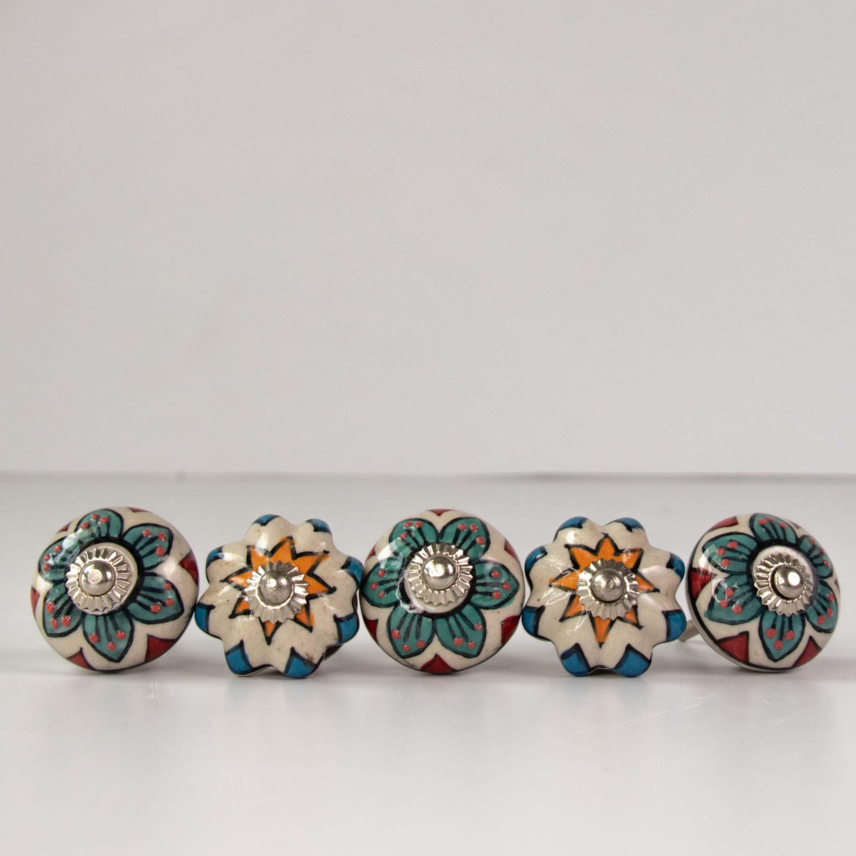 The Indian Rose - Ceramic Designer Knobs Set of 6 - Etsy