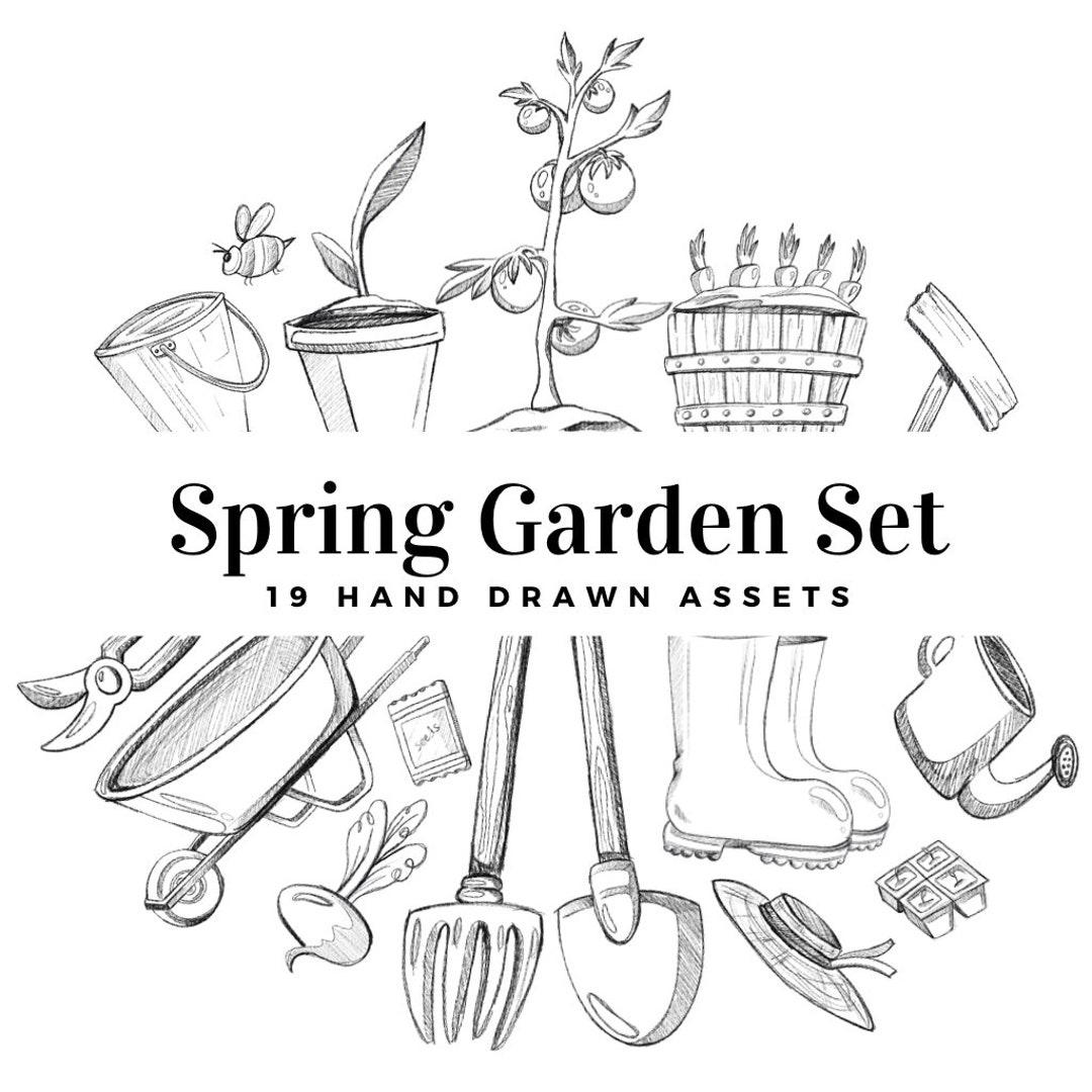 Spring Garden Clipart Set limited License - Etsy