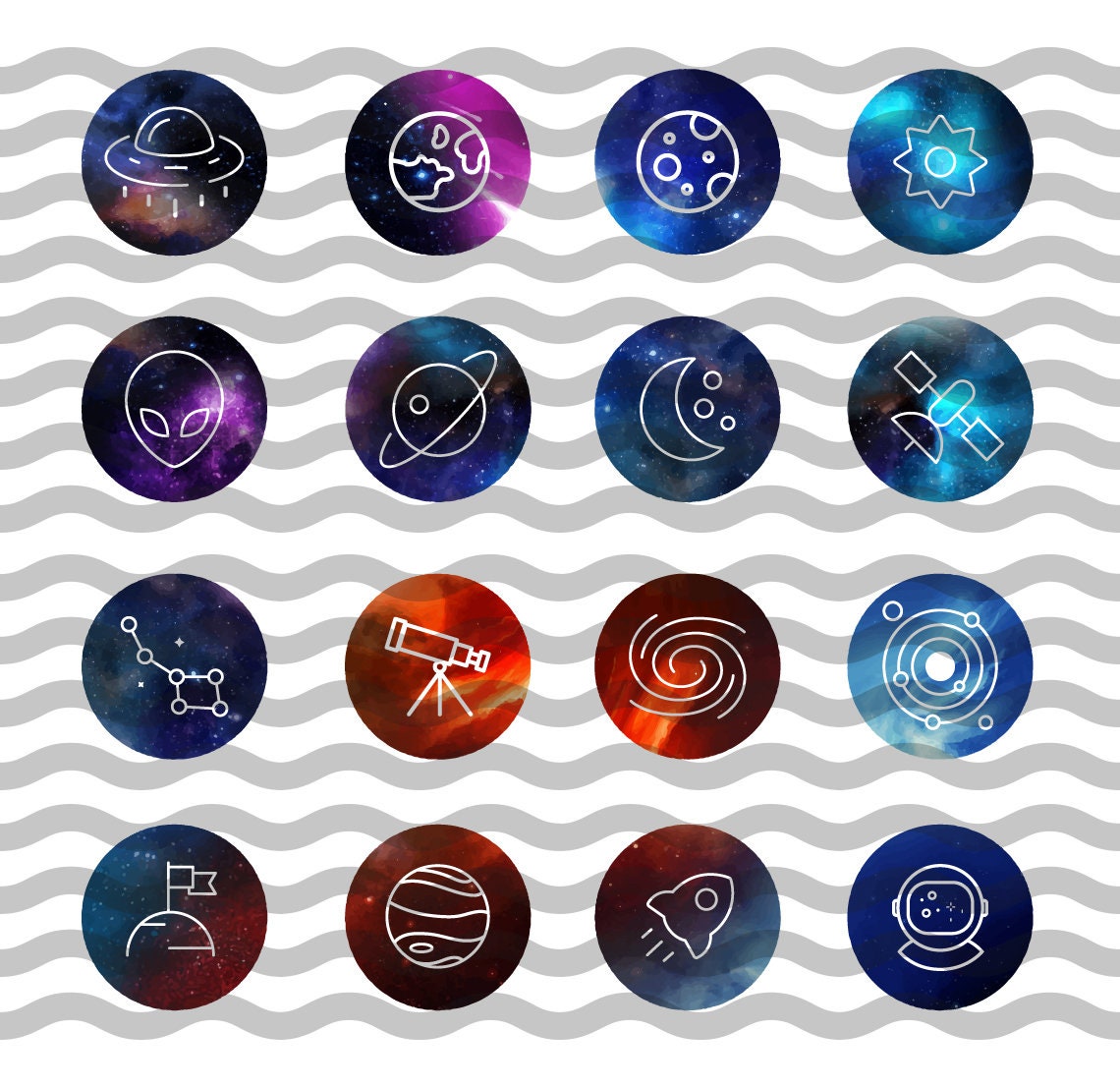 Galaxy Instagram Highlight, Space Instagram Highlight Set, Space ...
