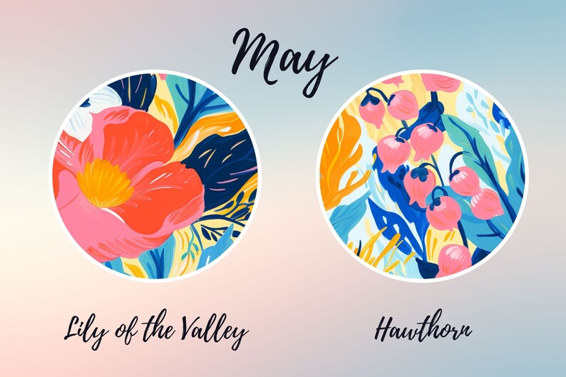 May Birth Flower Seamless Floral Pattern, Birth Month May, DIY Gift for ...
