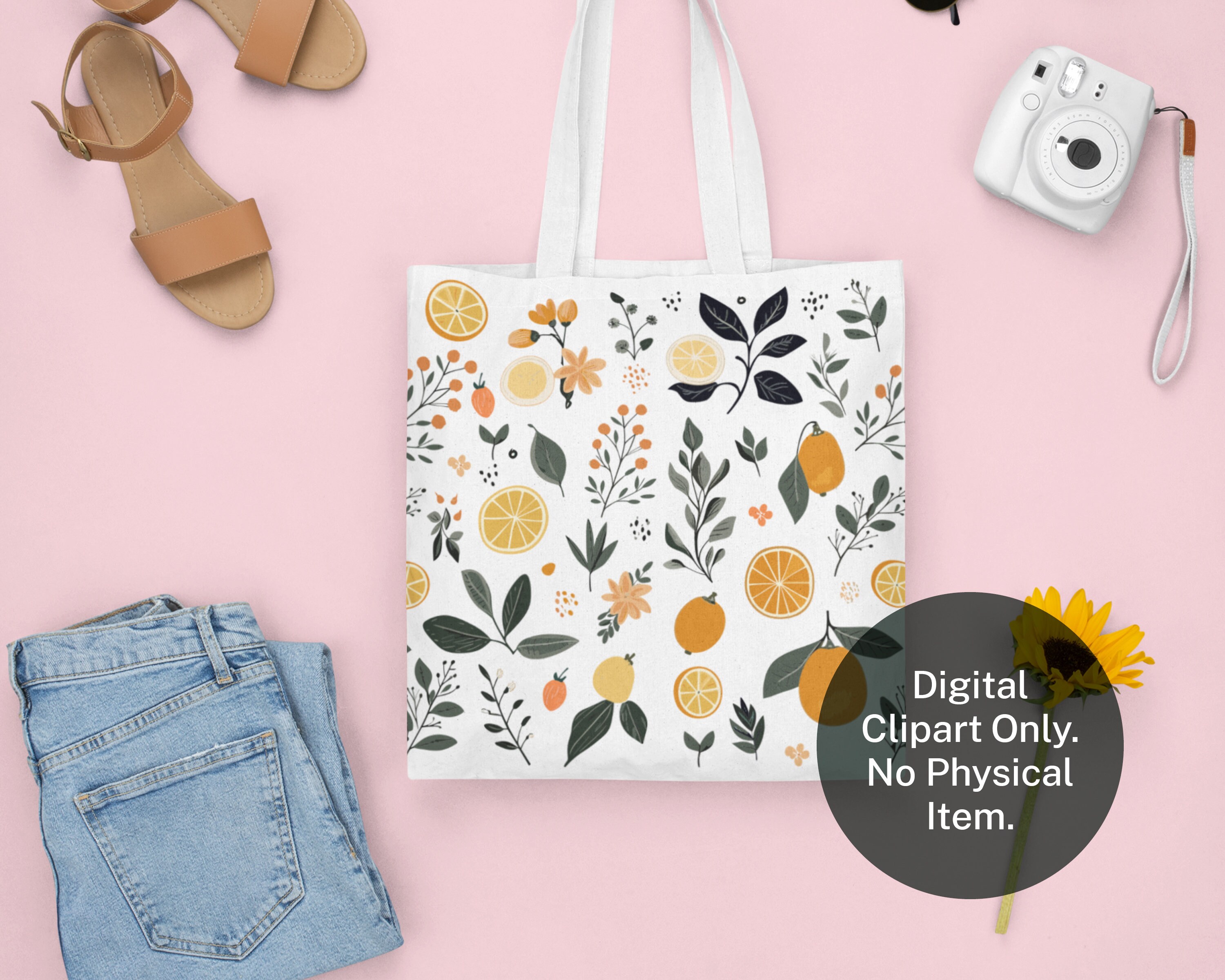 Colorful Botanical Clipart Bundle - Flowers, Leaves, Buds, Spring ...