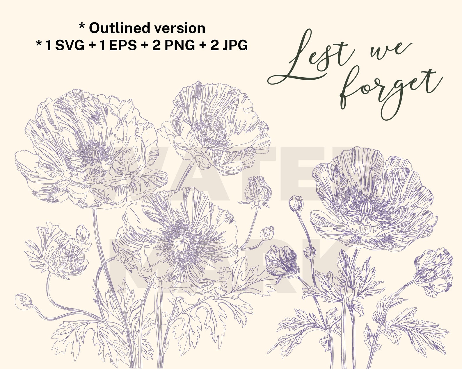 Poppy Flower SVG Poppy Illustrated Poppies Clipart Poppy Set Floral ...