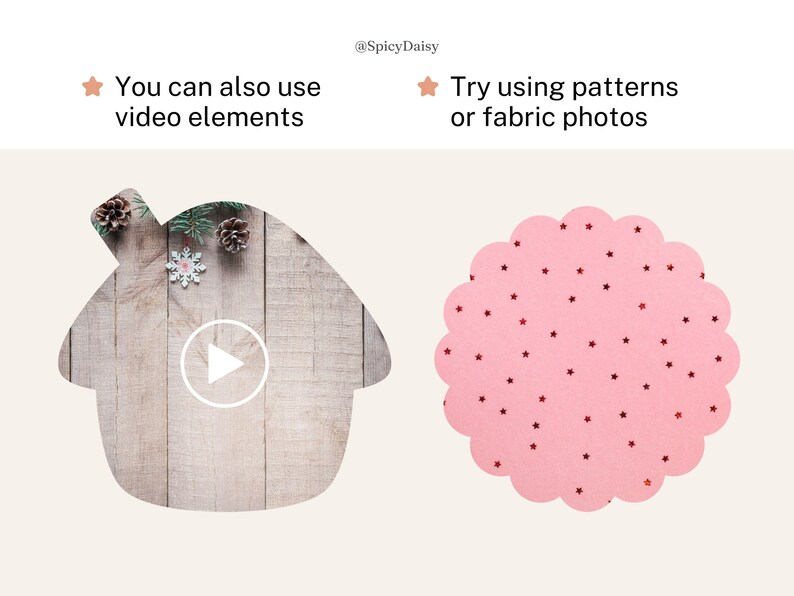 Christmas Custom Shape Frames for Canva | Drag Drop Photos | Festive ...