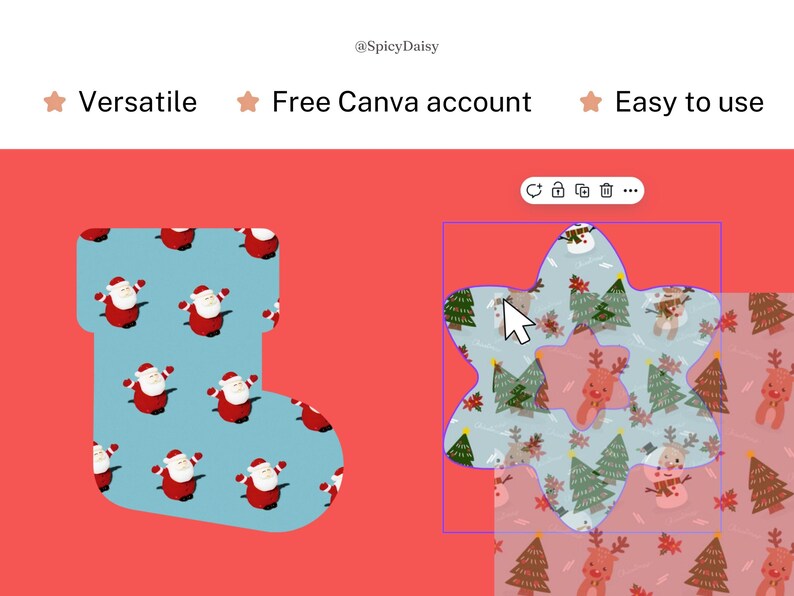Christmas Custom Shape Frames for Canva | Drag Drop Photos | Festive ...
