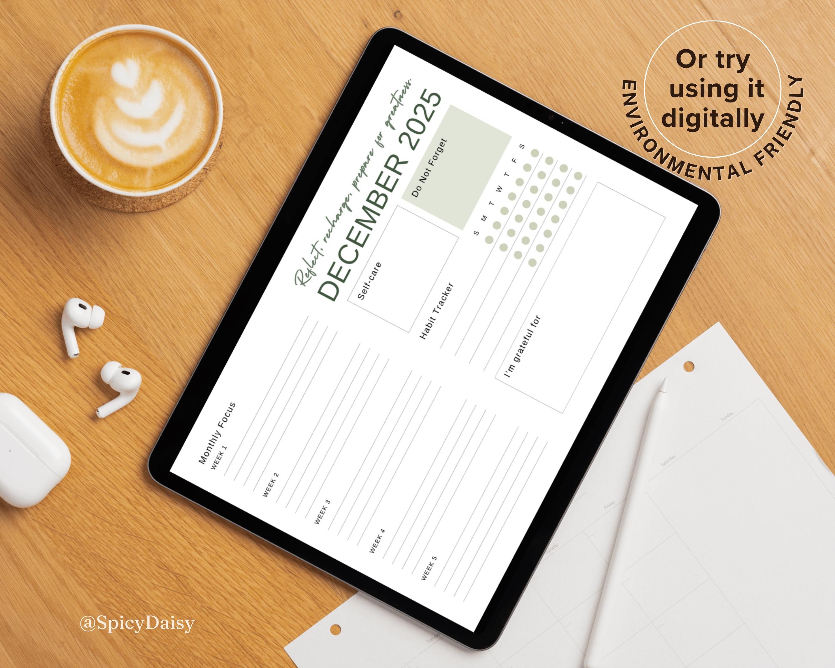 2025 Printable Calendar | Print Ready PDF and Canva Template ...