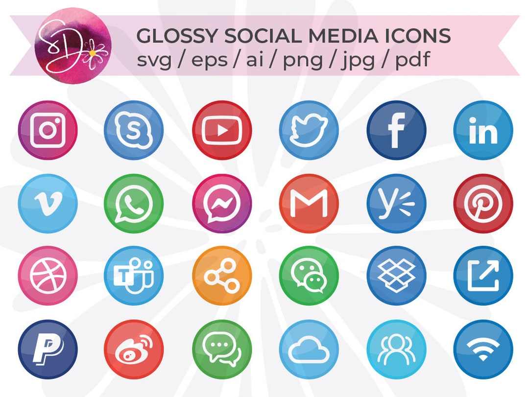 Social Media SVG Social Media Icon Pack Web Icons SVG Web Logo ...