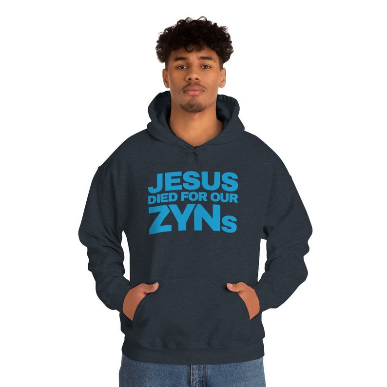 Jesus Died for Our Zyns Hoodie, ZYN Nictotine Pouches, Funny Rave Tees ...