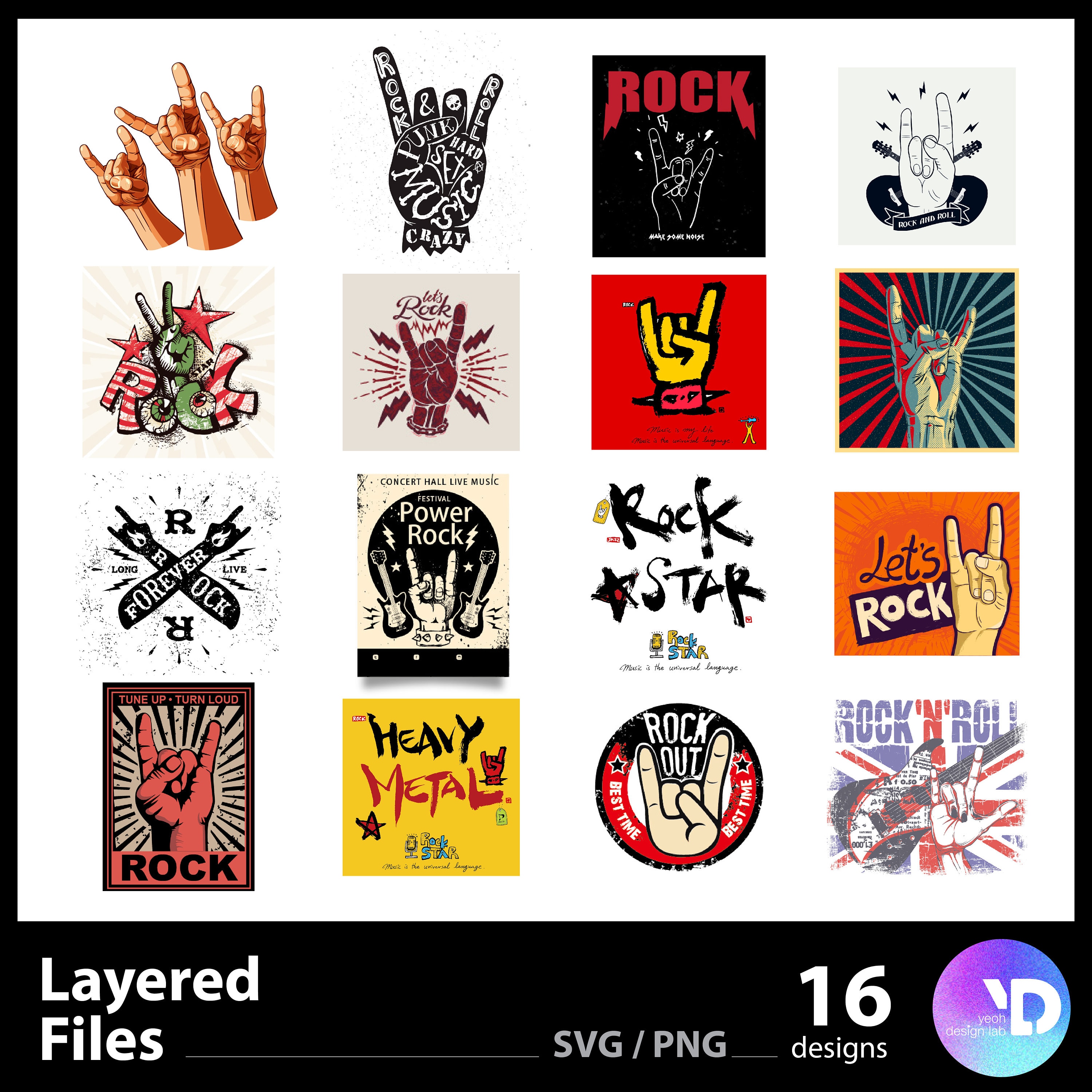 Rock N Roll Svg, Rock SVG, Let's Rock, Rock Music, Rock Digital ...