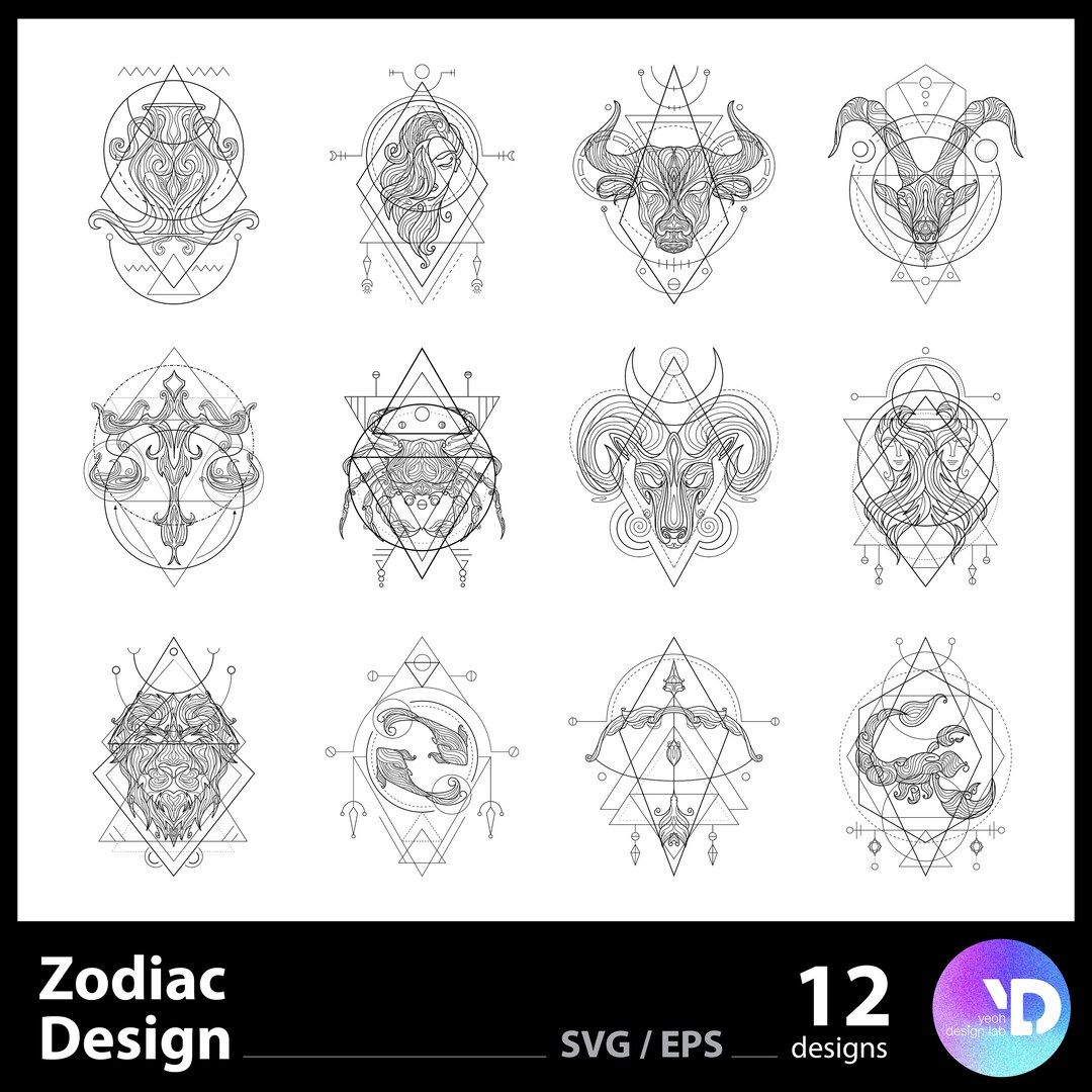 Zodiac Design SVG / EPS Digital Download - Etsy