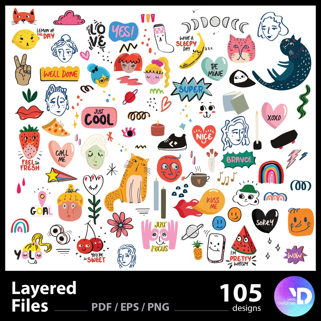 Fancy Doodle Illustration EPS PDF PNG, Digital Vector File, Fancy ...