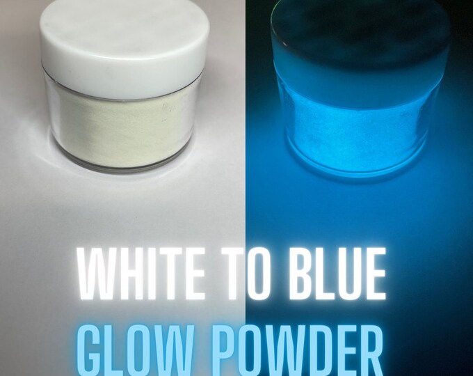 WHITE TO BLUE Glow Powder | Glow in the Dark Pigment for Epoxy Resin ...