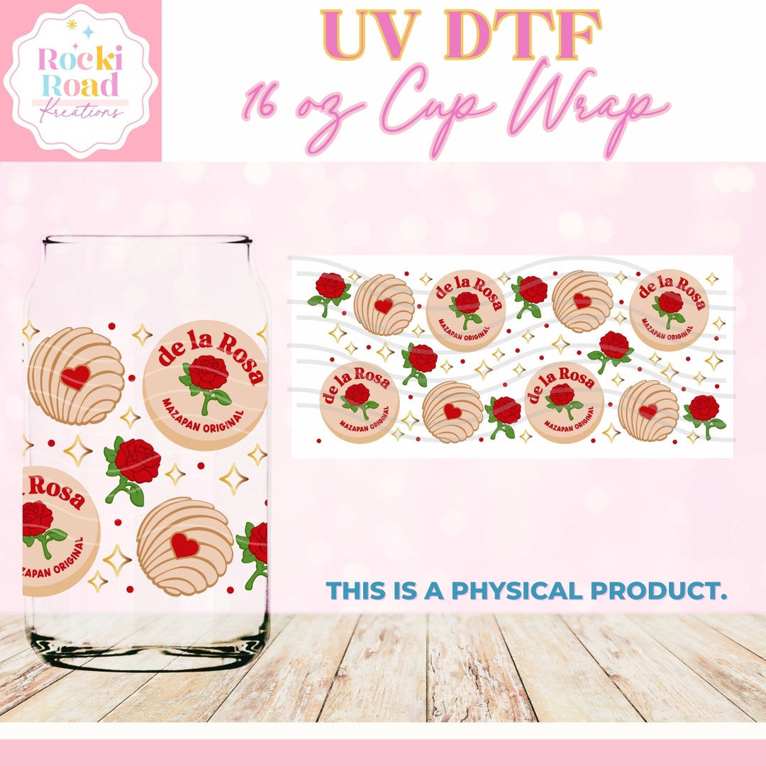 Mazapan Conchas UV Dtf Cup Wrap 16oz. Glass | DIY Cup | Valentines Era ...