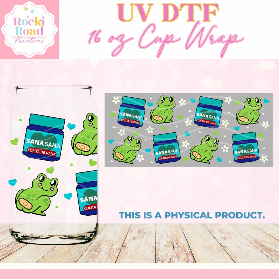 Colita De Rana (542) |UV Dtf Cup Wrap 16oz. Glass | Permanent | DIY Cup ...