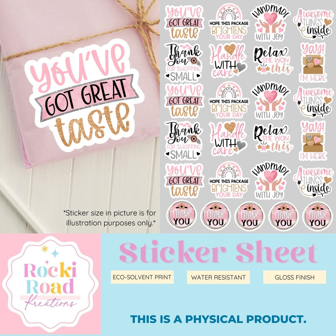 Soft Pink Happy Mail (923) | Small Business Stickers | Packaging ...