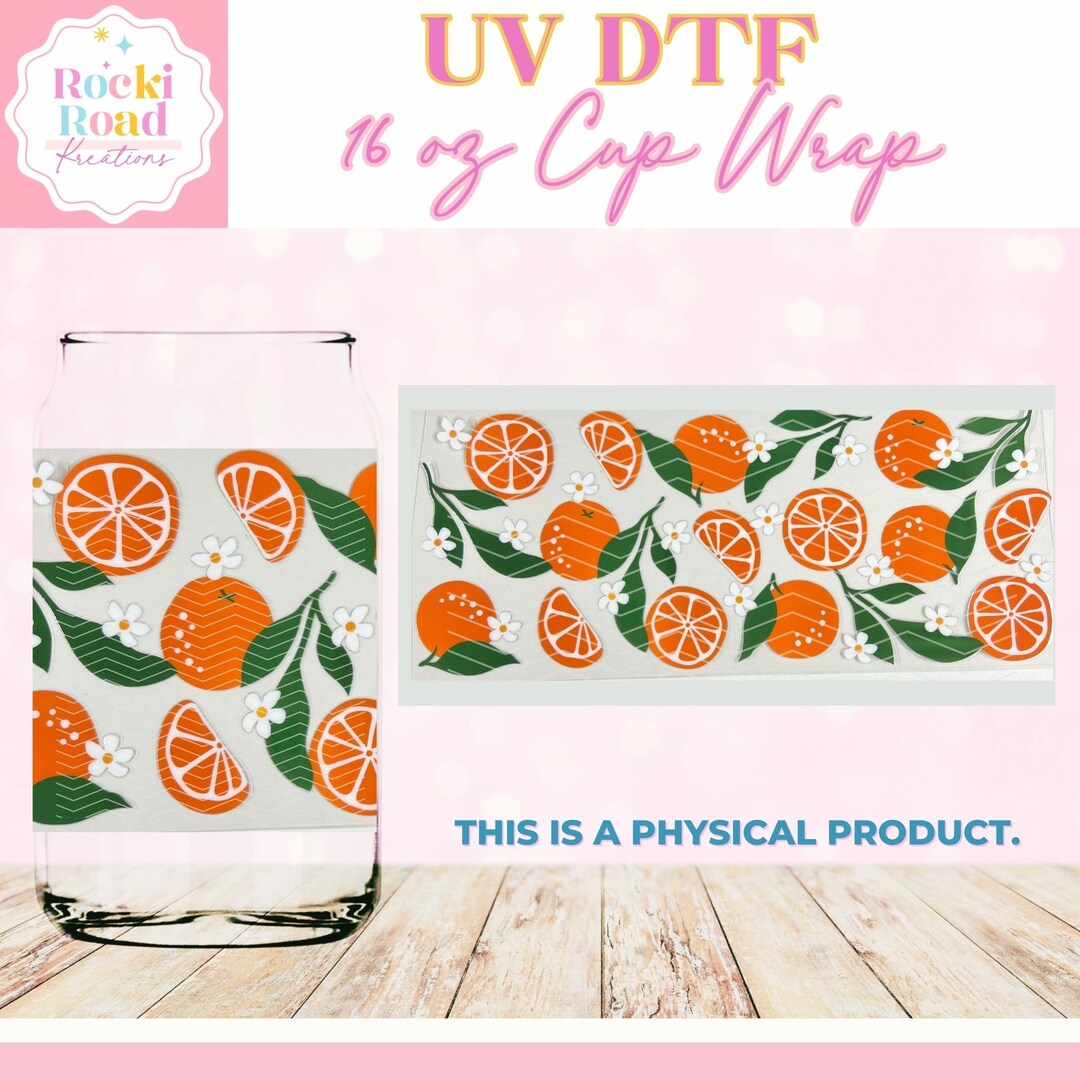 Oranges UVDTF (697) Cup Wrap 16oz. Glass | DIY Cup | Gift for Her ...