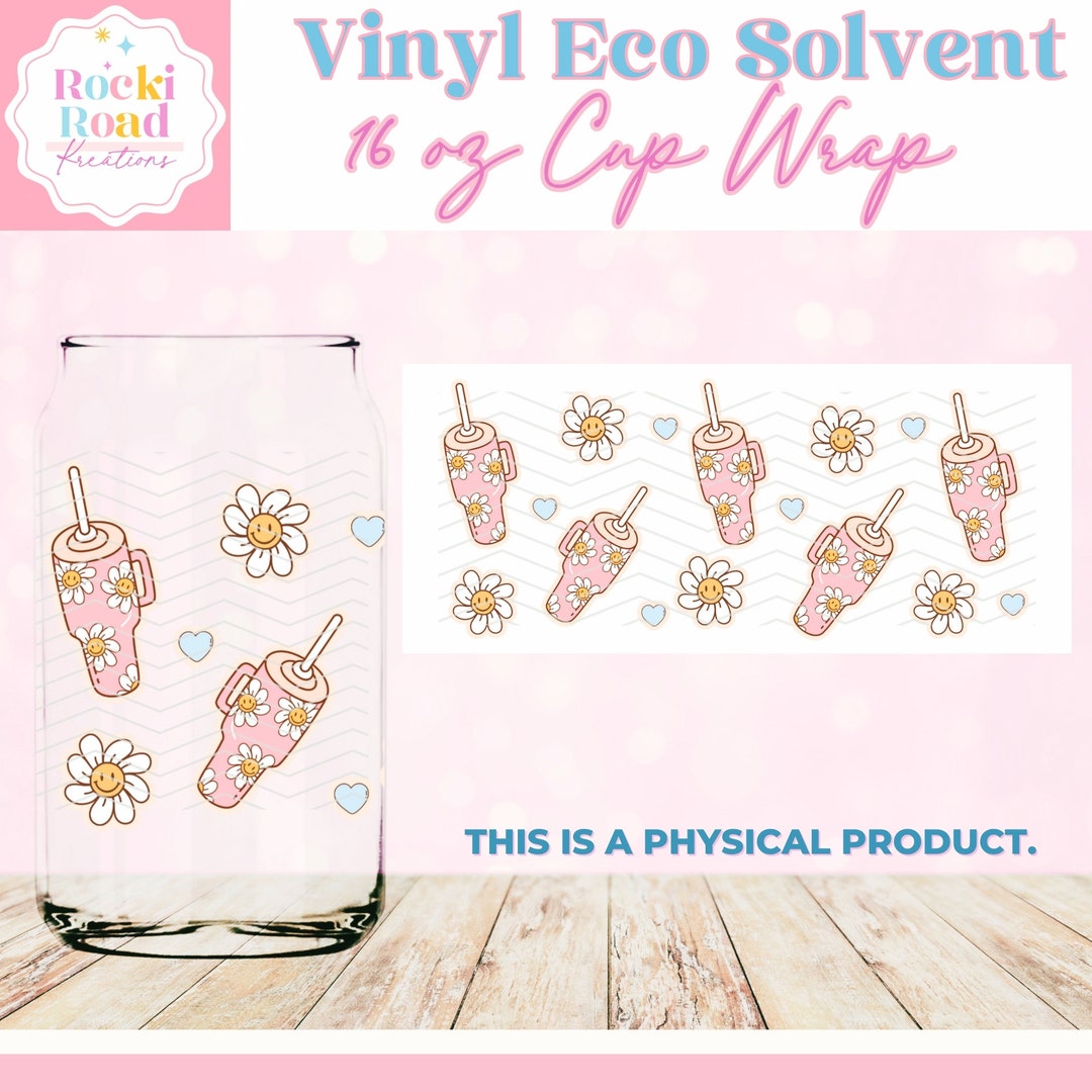 Stan Cup Daisy 105 Vinyl Cup Wrap for 16oz. Glass Can Apply Permanent ...
