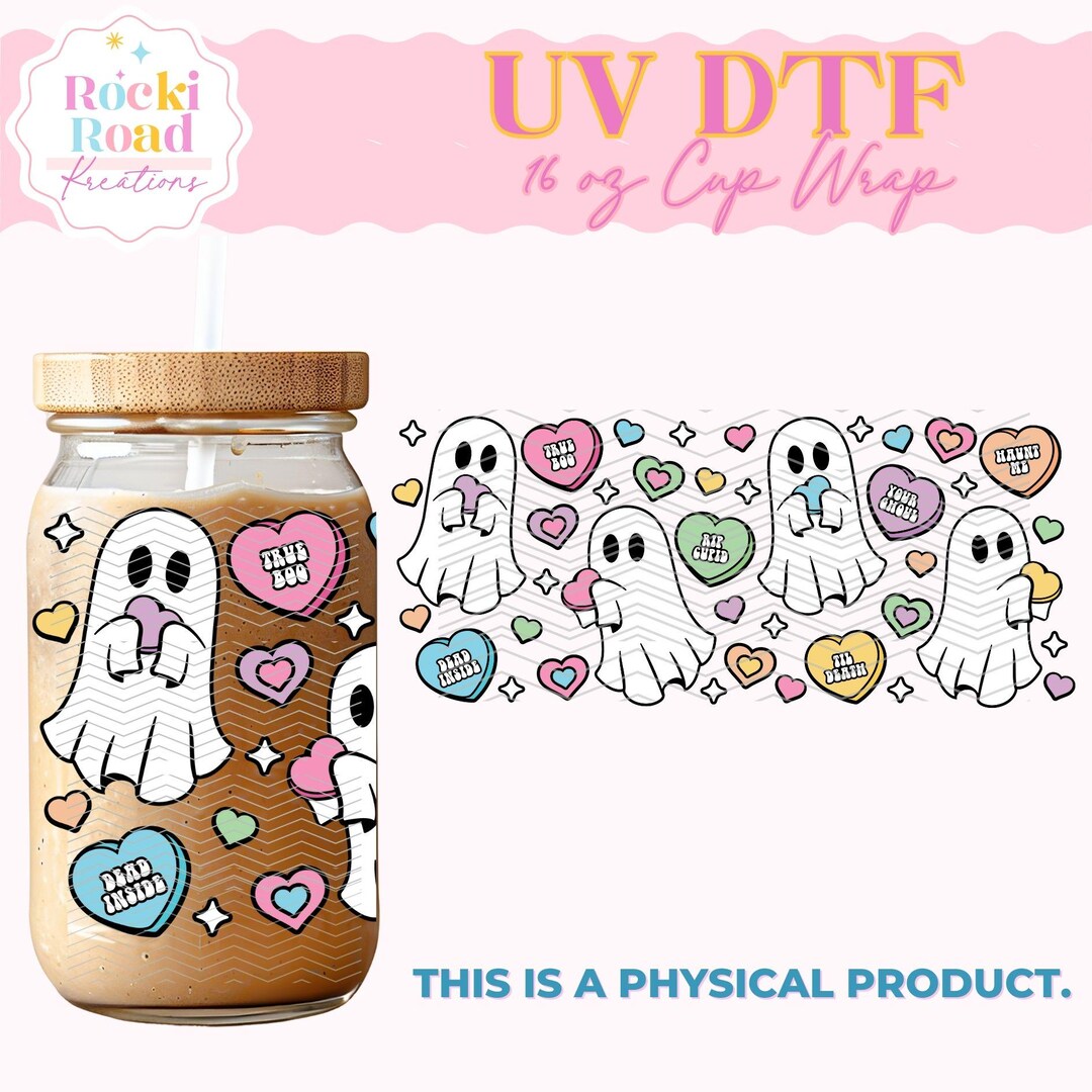 Valentine Boos (6837) |UV Dtf Cup Wrap 16oz. Glass | Coffee Lover Cup ...