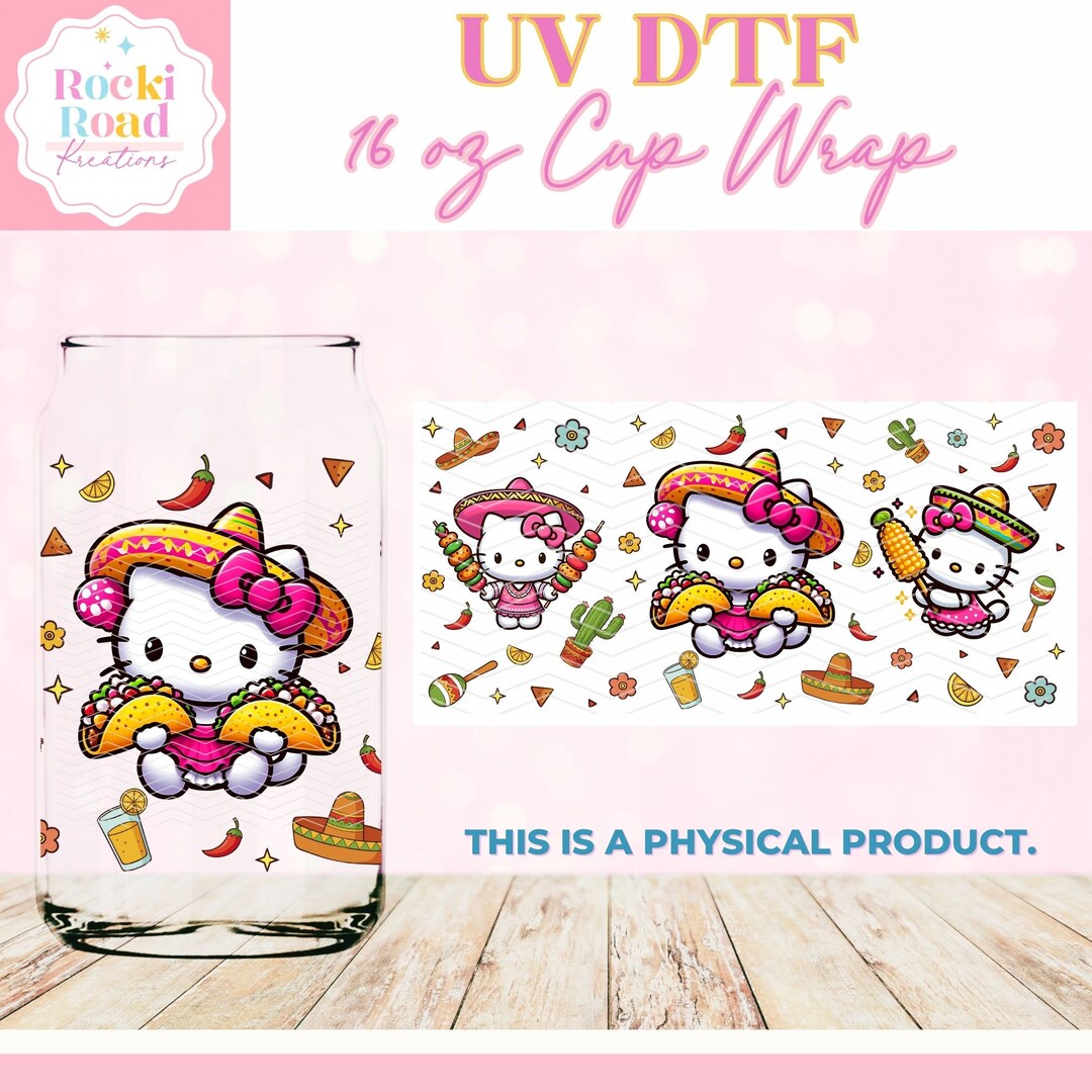 UVDTF Cup Wrap (664) 16oz. Glass | DIY Crafts | Mexican Food Snacks ...