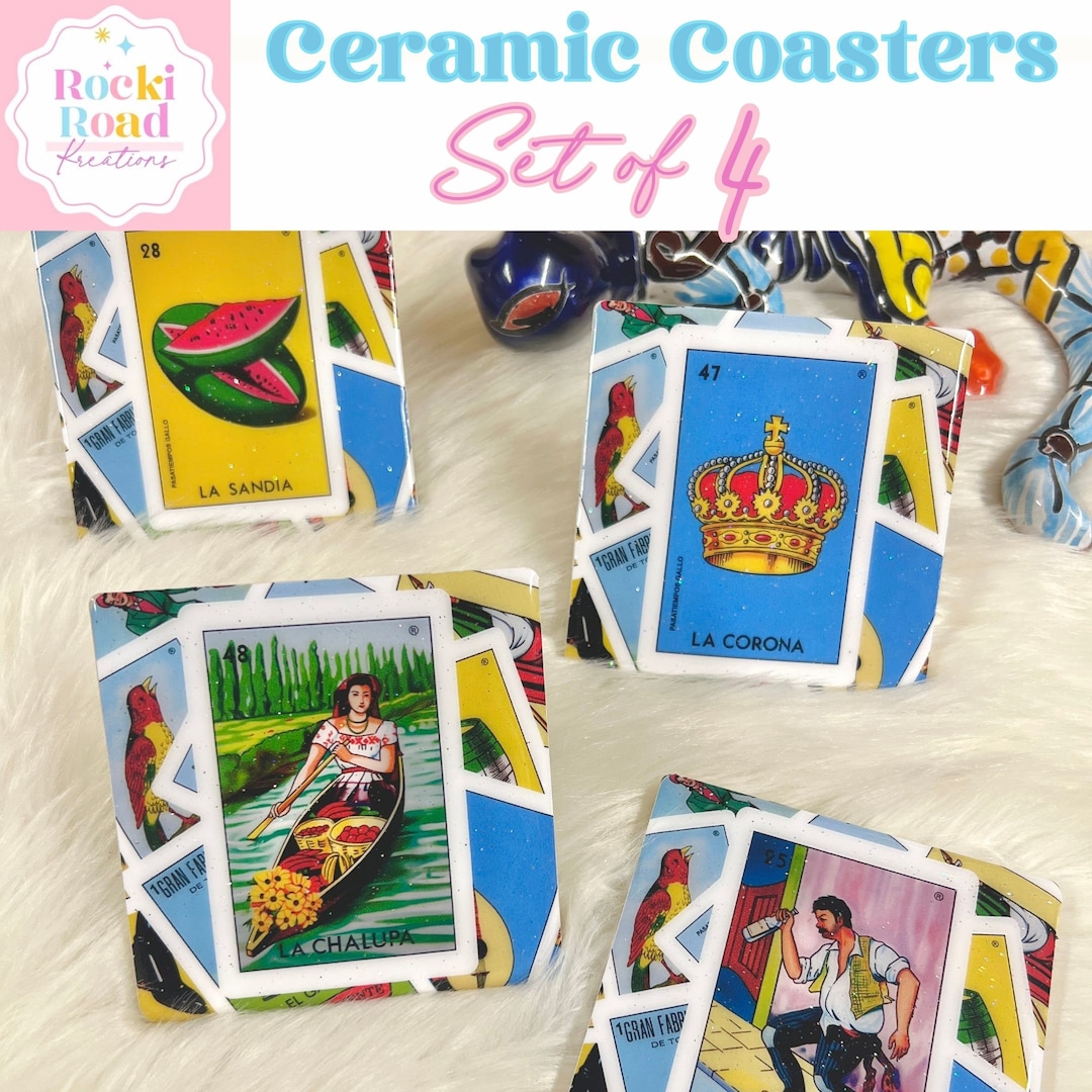 Mexican Bingo Game Coaster Set Hispanic Latina Mexican Culture Game ...