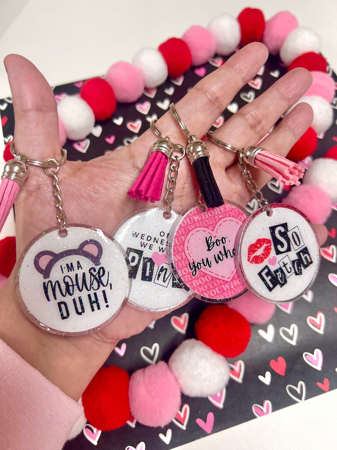 Mean Girls Acrylic Keychain | Pink Wednesday | Trendy Keyring | Teen ...