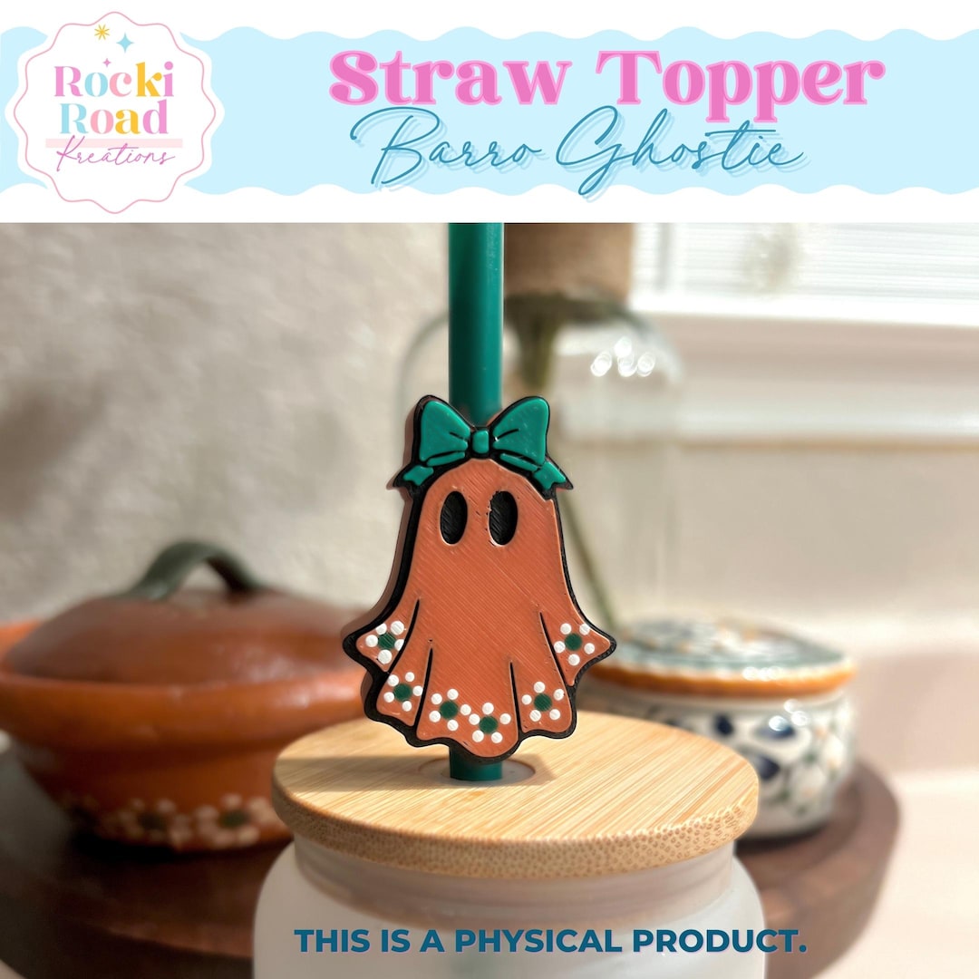 Barro Ghost Straw Topper for Drinkware Cup Straw Decor Mexican ...