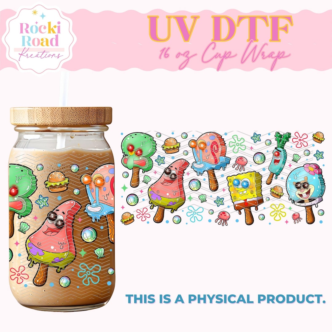 Ice Cream-sb (6929) |UVDTF Cup Wrap 16oz. Glass | Trendy | Summer Treat ...
