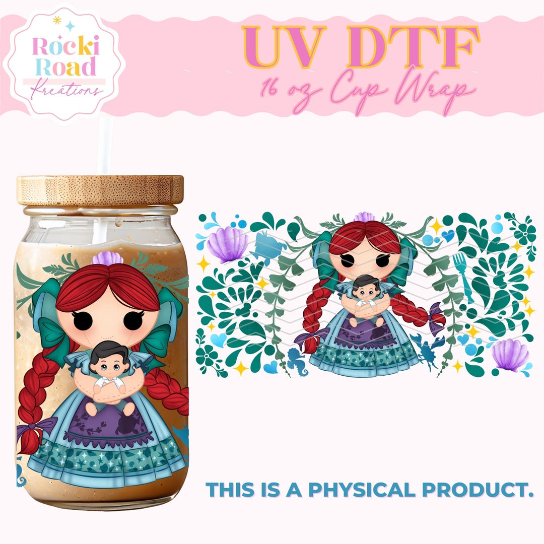 Magical Rag Doll (6612) |UV Dtf Cup Wrap 16oz. Glass | DIY | Mexican ...