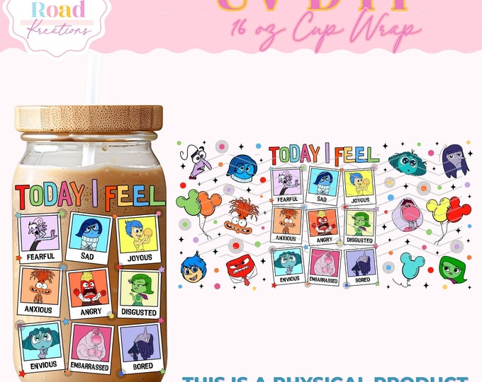 Today I Feel (6558) UVDTF Cup Wrap 16oz. Glass | DIY Crafts | Emotional ...