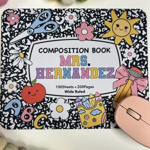 Personalized Teacher Composition Book Mouse Pad Teacher Appreciation ...
