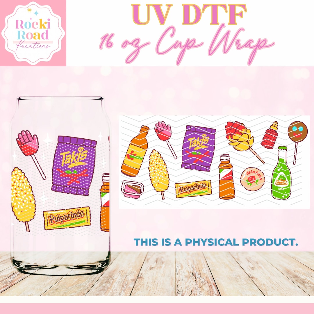 Mexican Snacks UVDTF Cup Wrap 16oz Latina Hispanic Design Modern ...