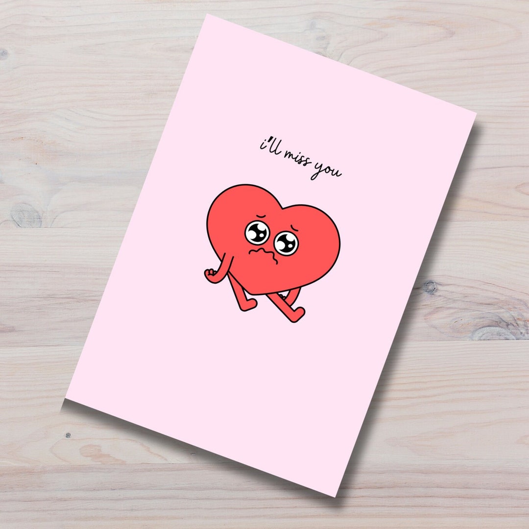 Pink Sad Heart Goodbye Card for Coworker, Friend, Family Member ...