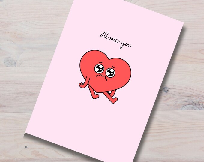 Pink Sad Heart Goodbye Card for Coworker, Friend, Family Member ...