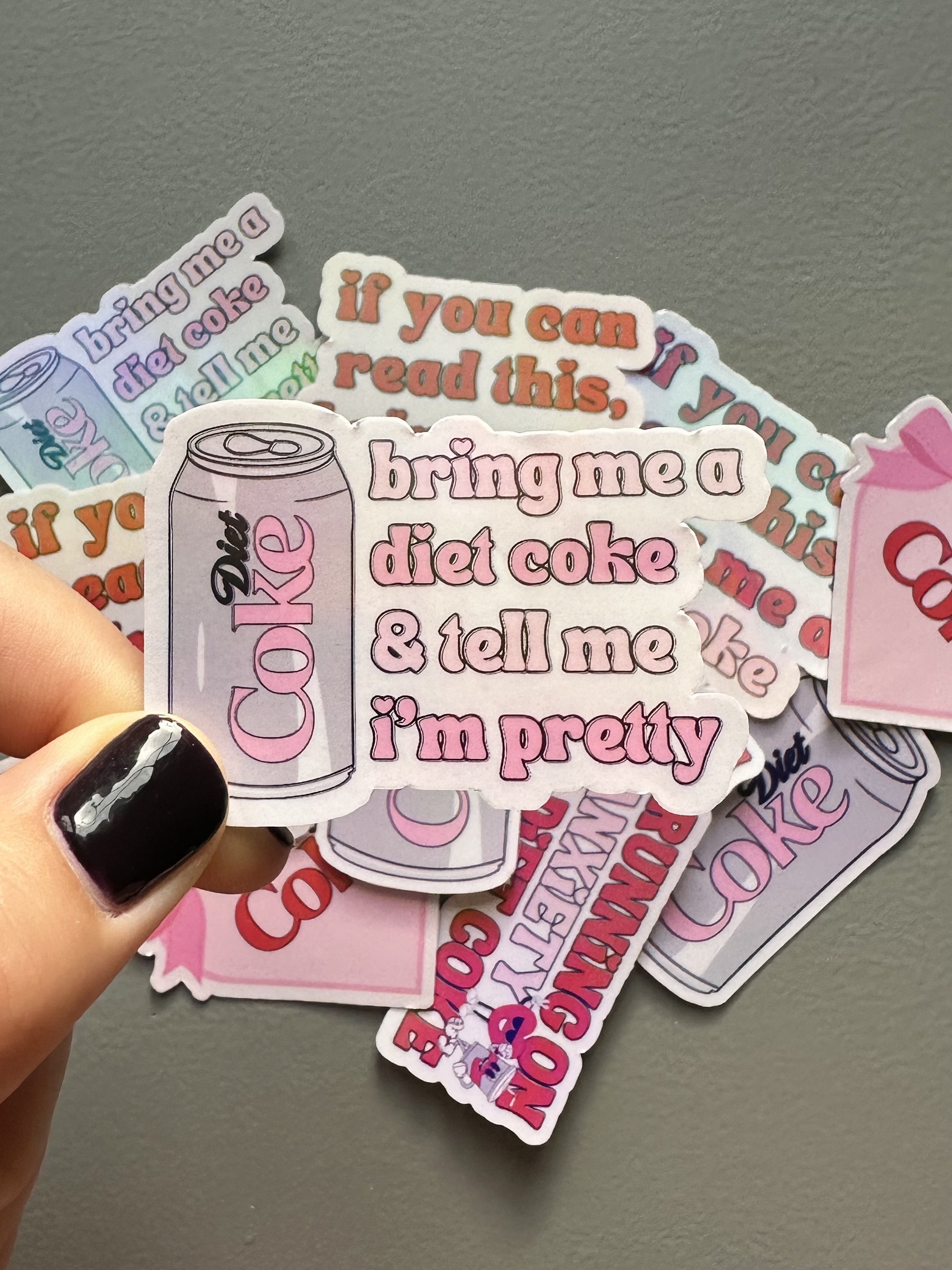 Pink Diet Coke Cute Holographic Sticker Pack - Etsy