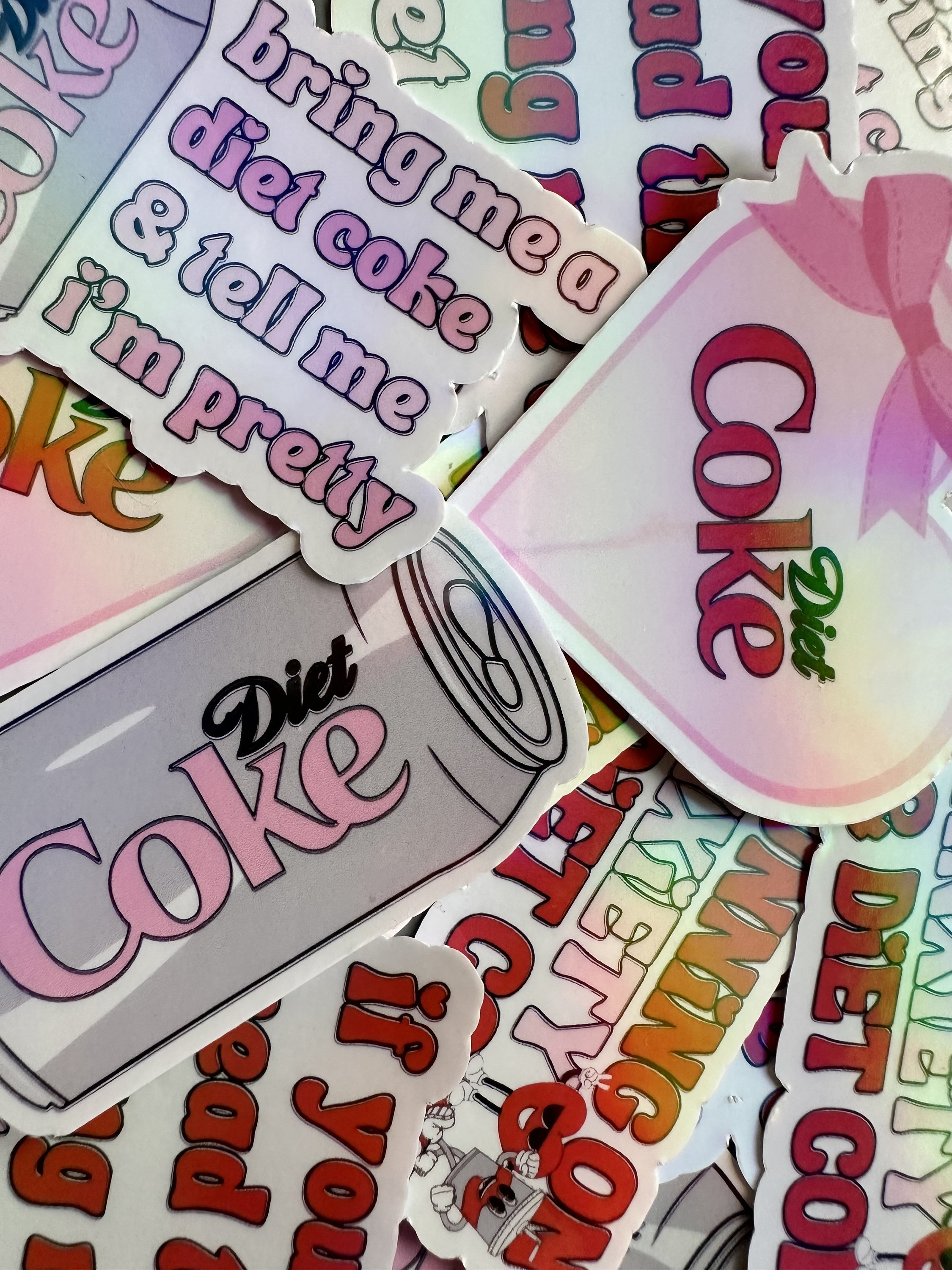 Pink Diet Coke Cute Holographic Sticker Pack - Etsy