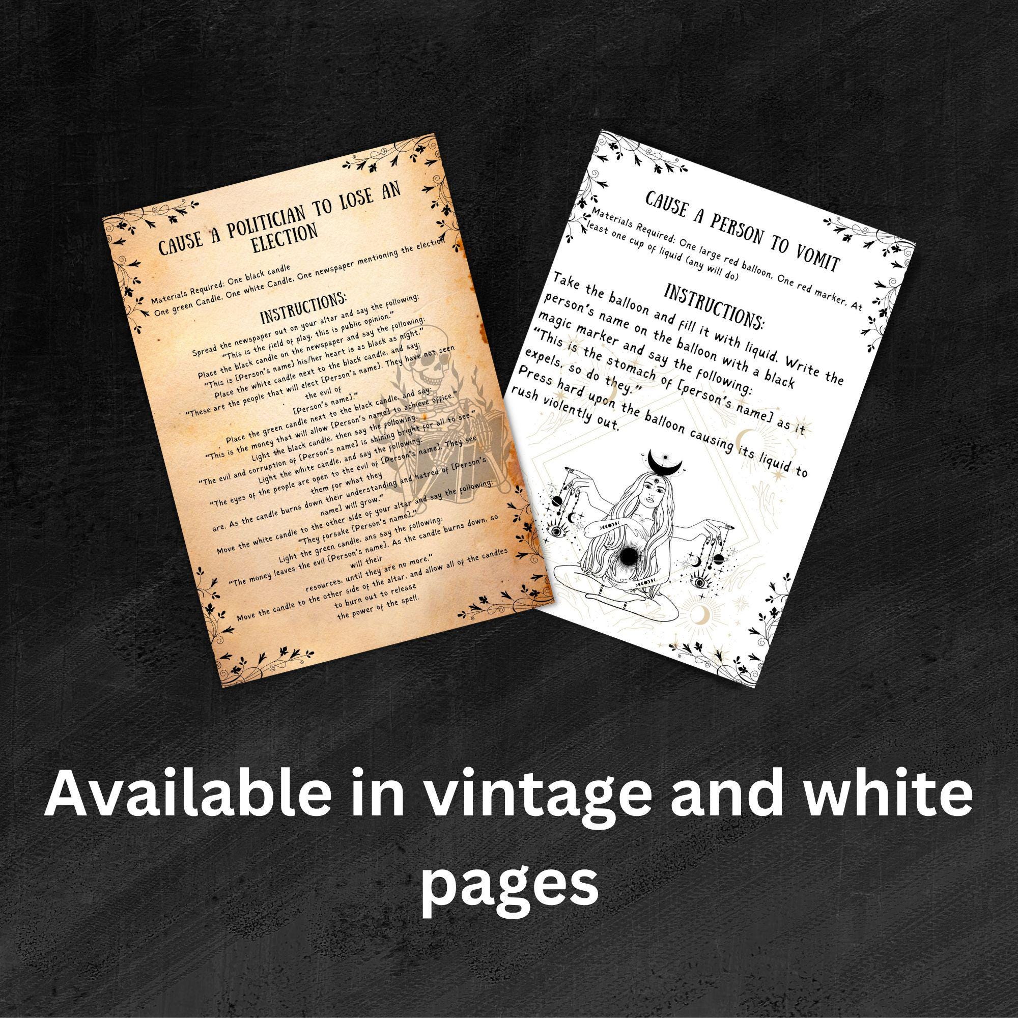Black Magic Spell Pages Bundle, Printable Dark Magic Grimoire, Hexes ...