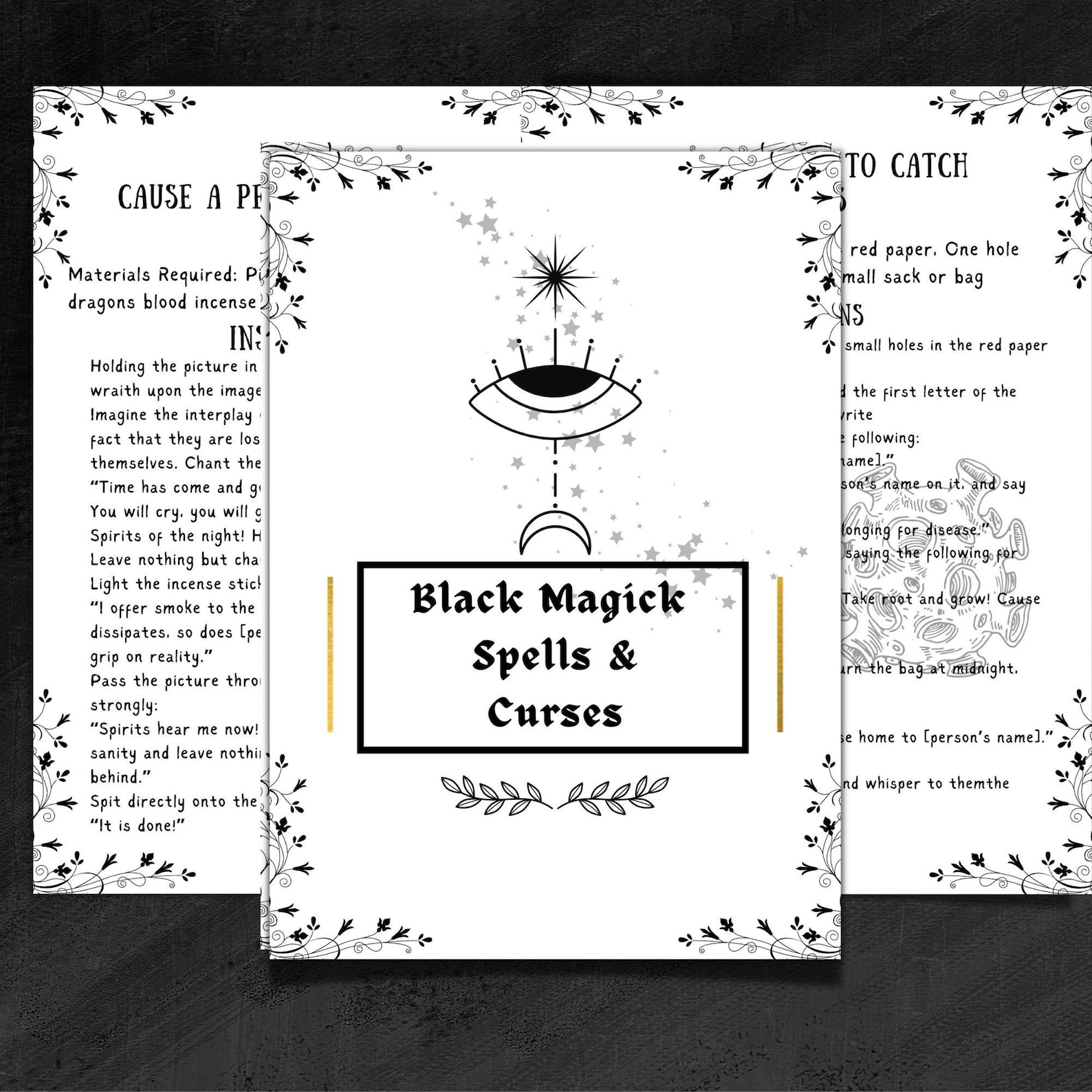 Black Magic Spell Pages Bundle, Printable Dark Magic Grimoire, Hexes ...