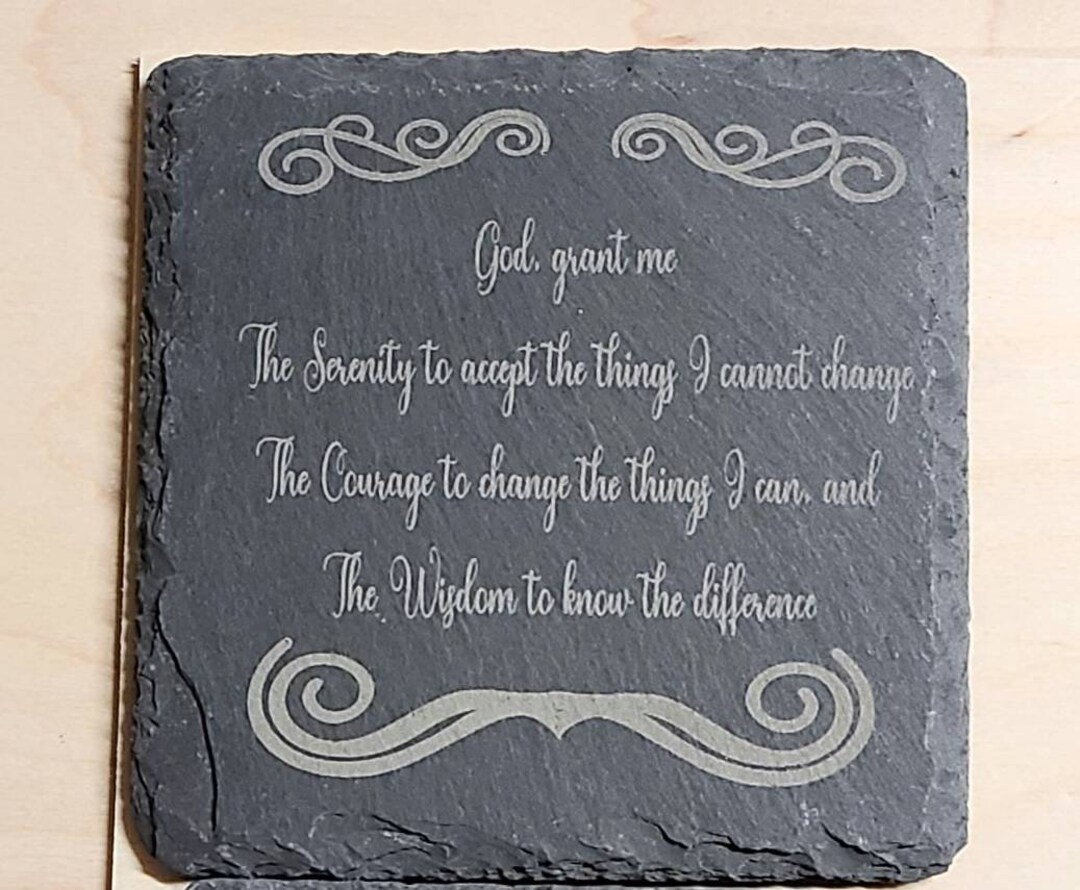 AA Serenity Prayer Laser Engraved Coaster-4 Pack - Etsy
