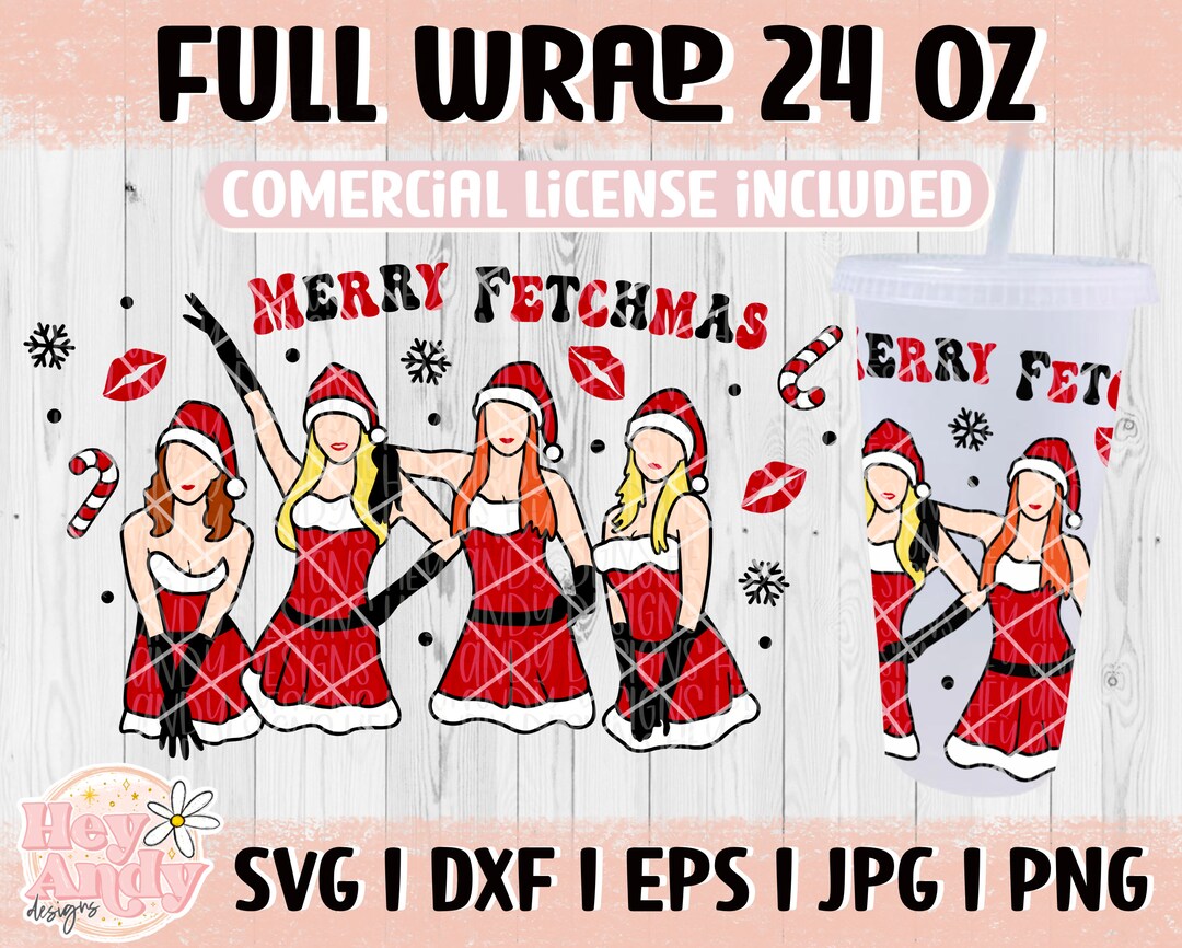Merry Fetchmas Full Wrap Svg, Christmas Svg, Santa Claus Svg, Cricut ...