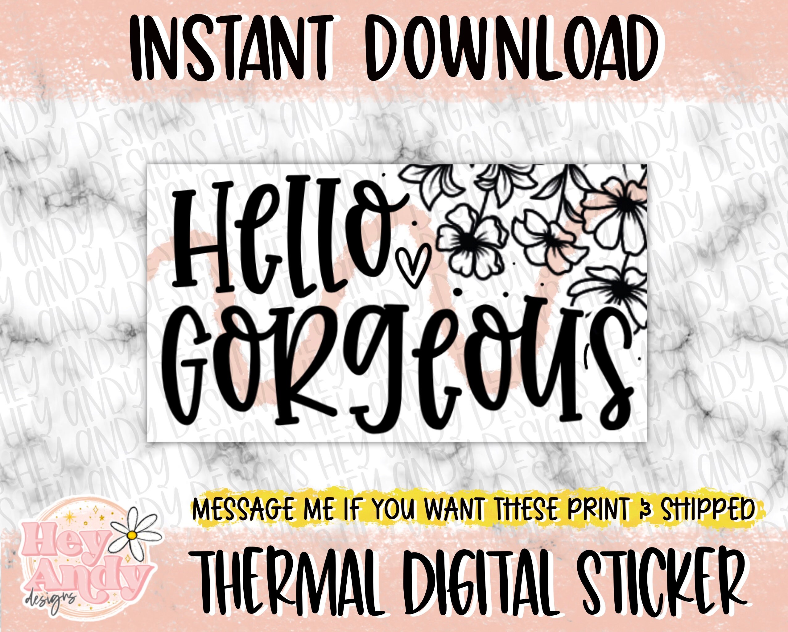 Hello Gorgeous PNG Thermal Sticker Labels, Packaging Thermal Stickers ...