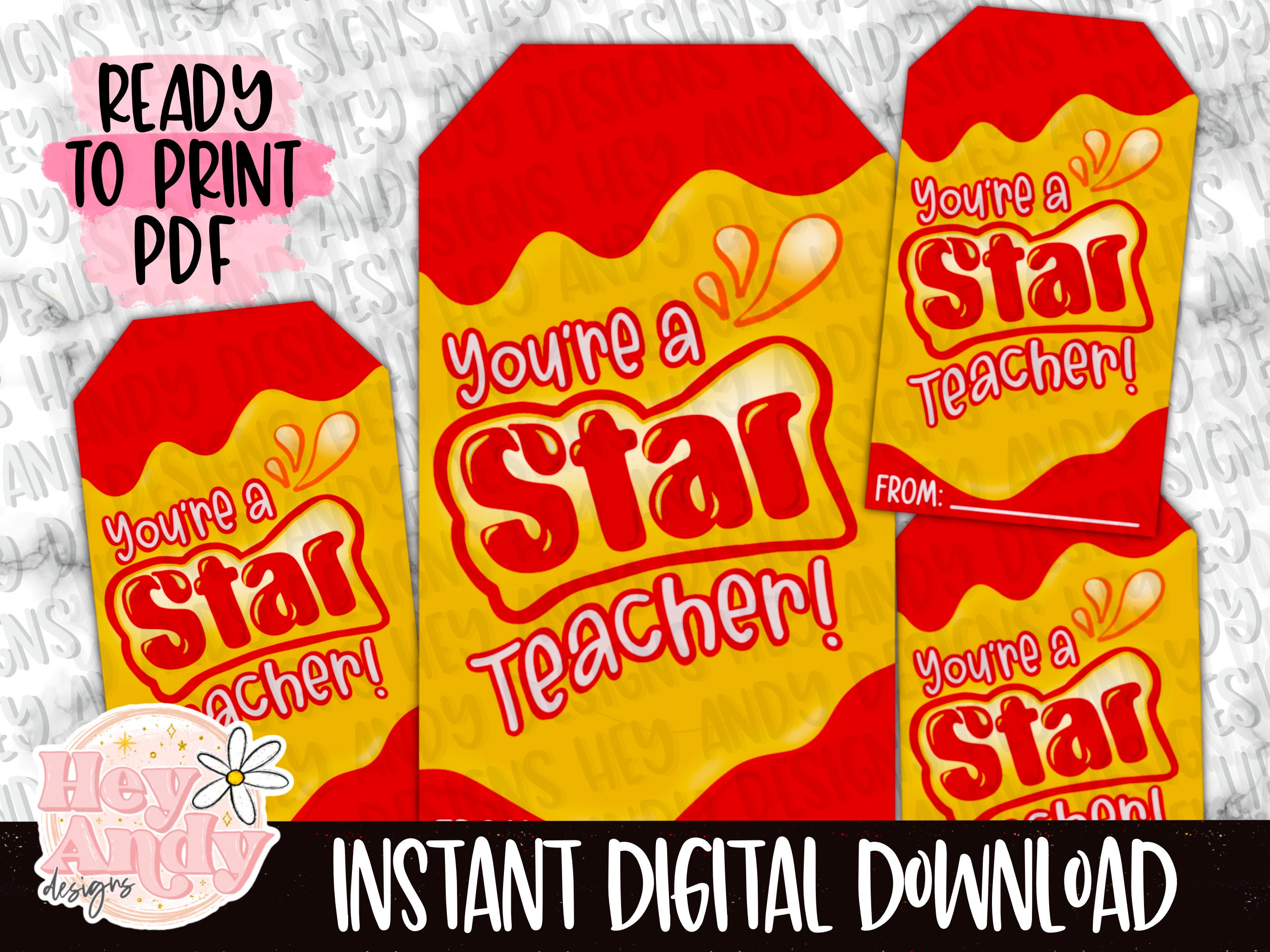 Appreciation Gift Tag Printable You Are a Star Teacher Tag Coach Gift ...