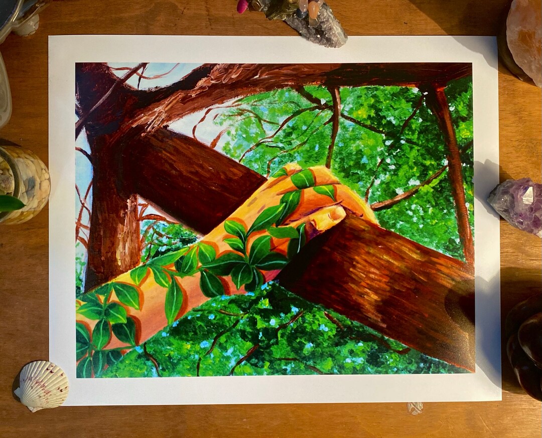 Magical Vine Acrylic Painting |"reaching"|11x14 Art Print|wall Art ...