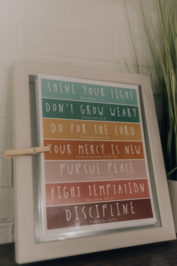 Neutral Colored Behavior Chart Printable Bible Verse Chart - Etsy