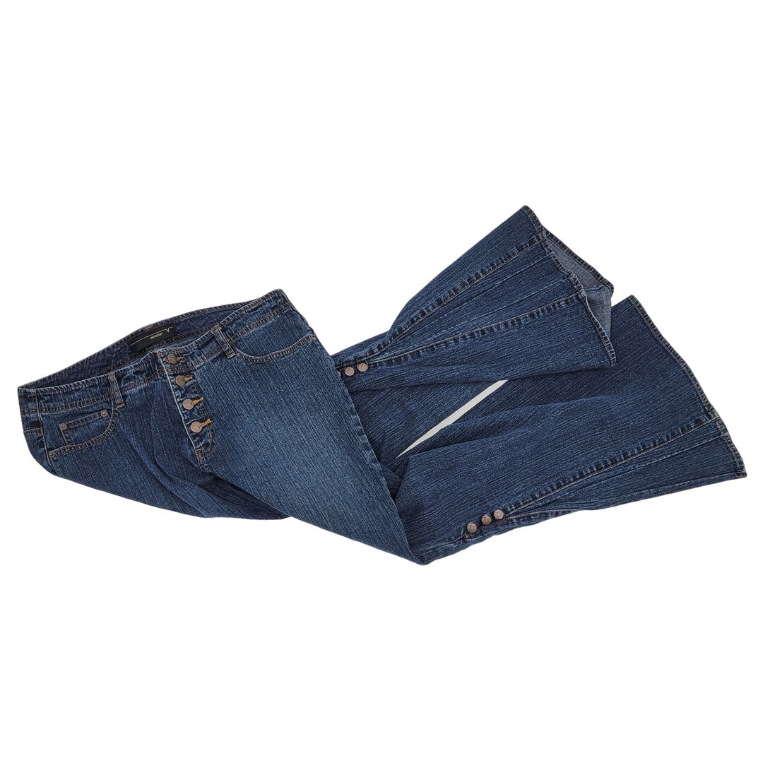 Vintage 80's Venezia High-rise Flare Bell Bottom Jeans 16 Dark Wash ...