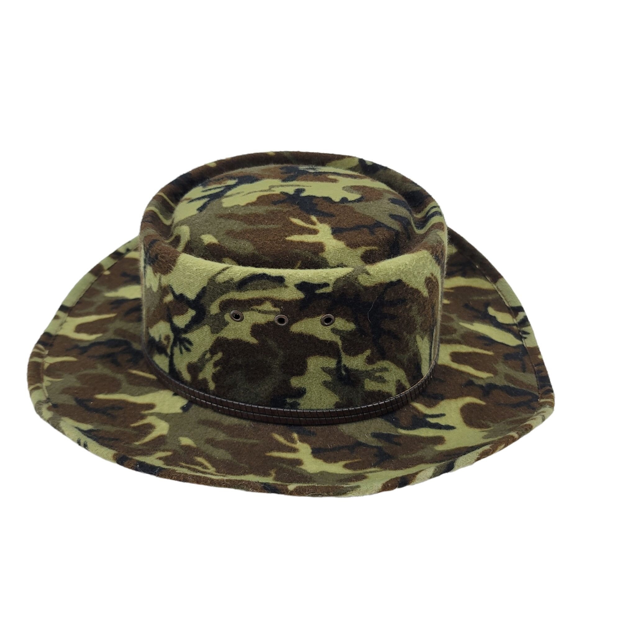 Vtg 80's Men's Hat Cowboy Safari Camo Hunting Adventure Core Cabin Core ...