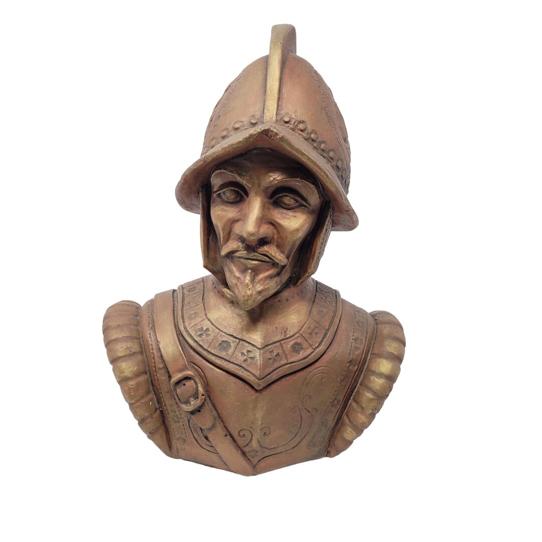 Vintage Spanish Conquistador Chalkware Bust Juan Rodriquez Cabrillo ...