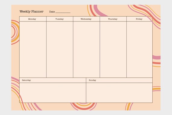 Aesthetic Weekly Planner | Etsy